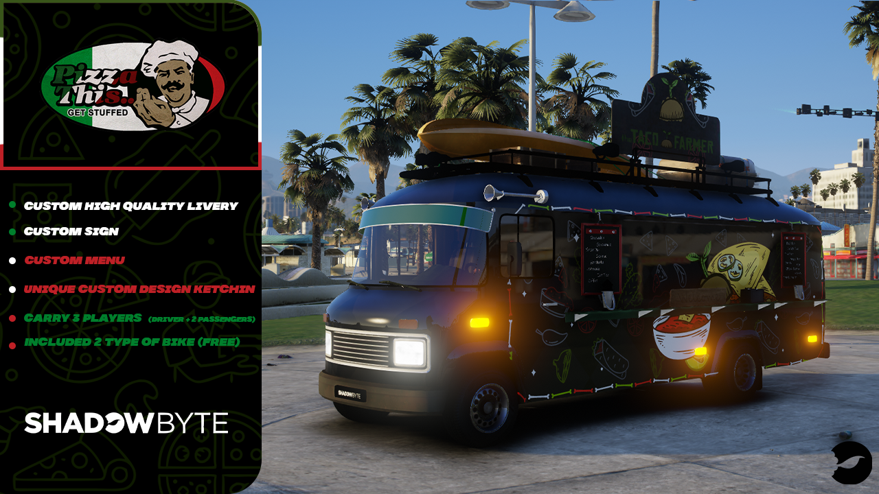 Shadow Byte Studio · Restaurants Pack (Vehicles + Bikes + Uniforms)