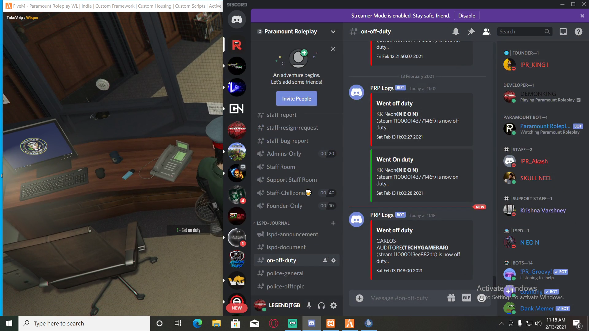 NCMON · [ESX ] ON/OFF DUTY LOGS