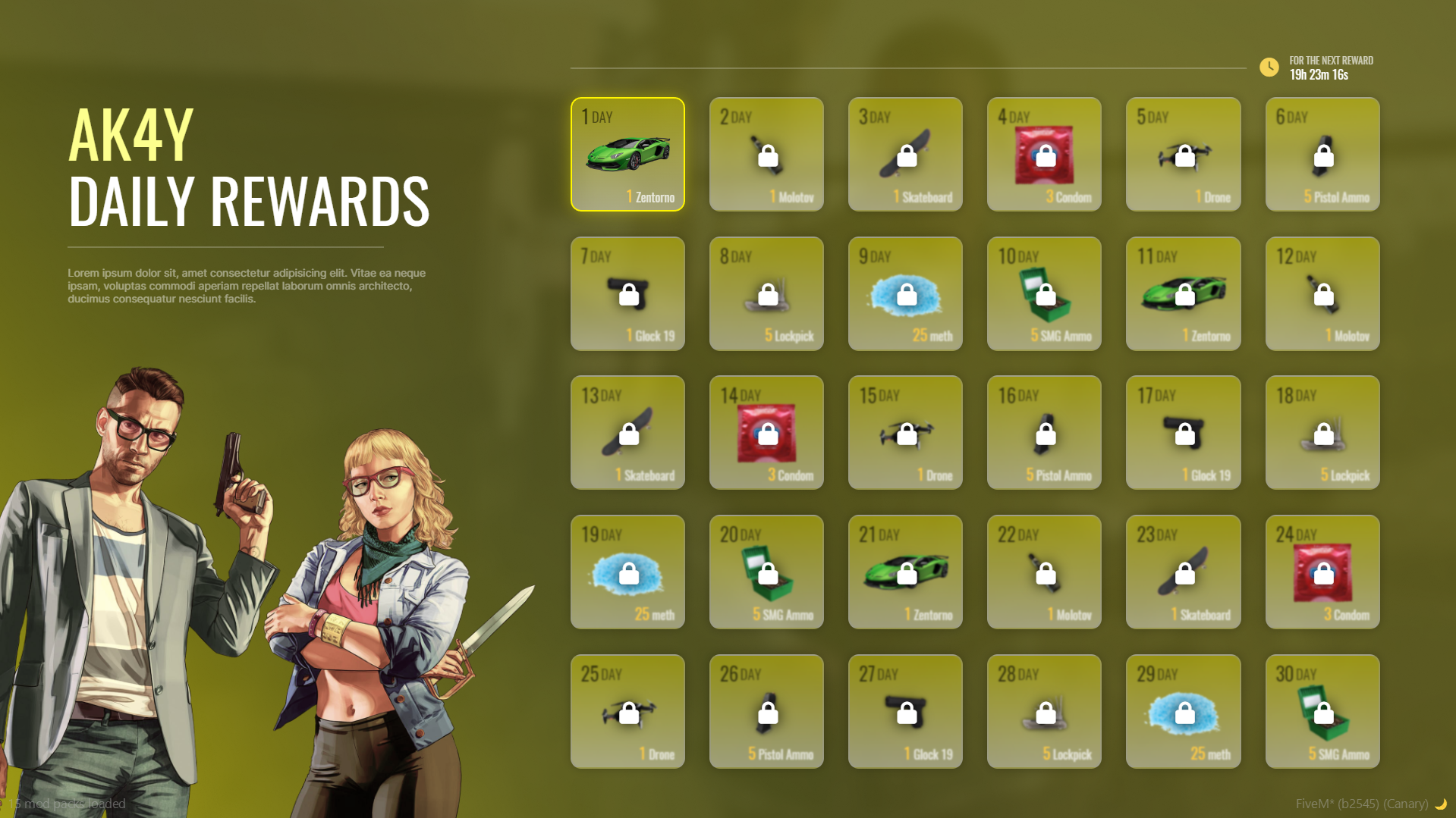 AK4Y Scripts ESX Daily Rewards OPEN SOURCE AK4Y Scripts ESX Daily Rewards OPEN SOURCE
