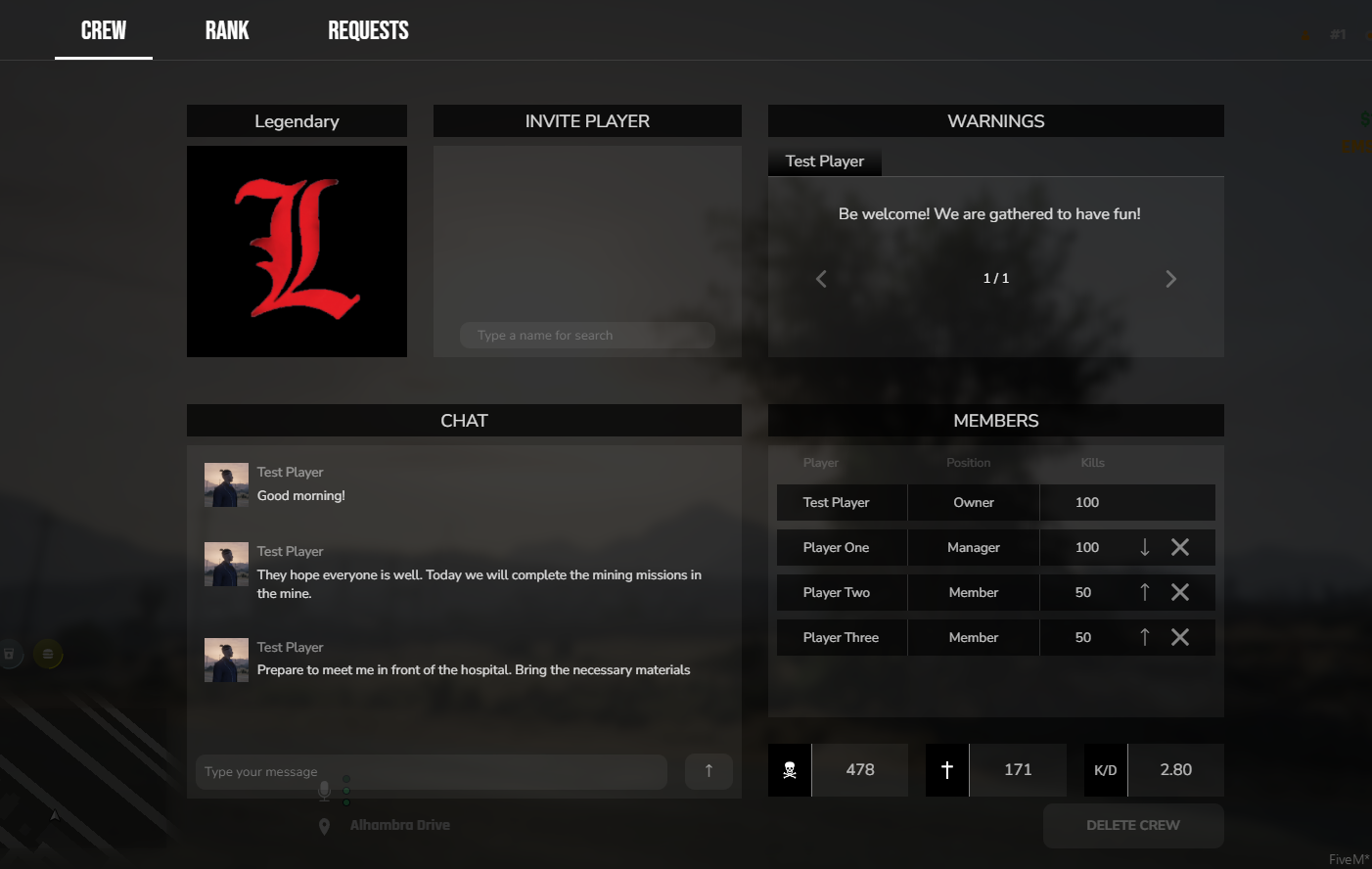 Legendary Team | Crew System with Player Blip