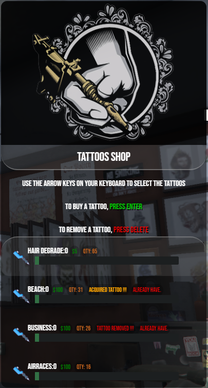 MxLoL Shop · Tattoos Shop (And Degrade Hair)