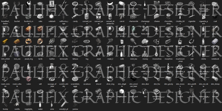 bulgar · Full Pack of Black&White Inventory Icons by Paulifix #1