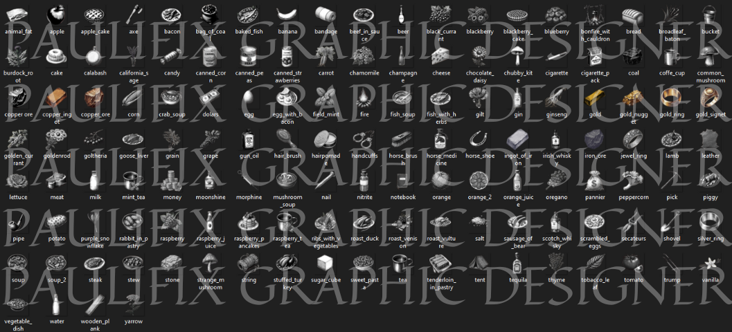 bulgar · Full Pack of Black&White Inventory Icons by Paulifix #1