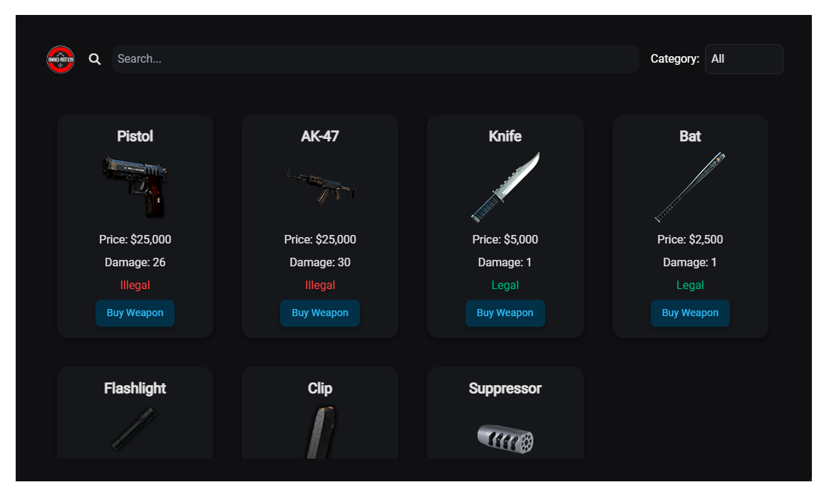 mScripts | WEAPONSHOP