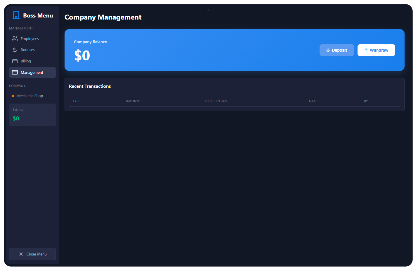 mScripts | BOSS MENU