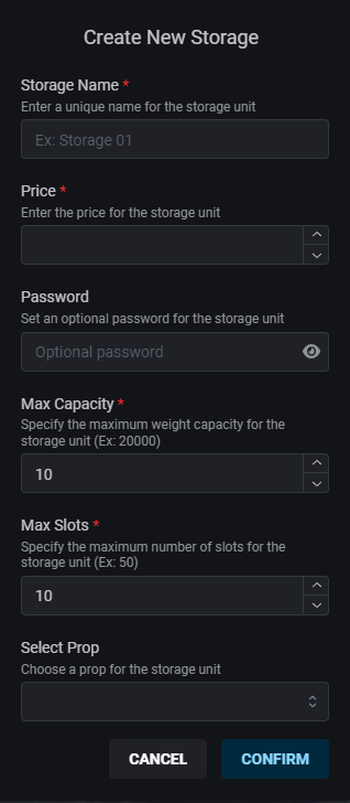mScripts | STORAGE UNITS
